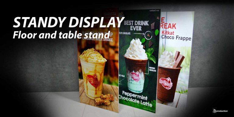 รับทำ สแตนดี้,Standy,standee รับพิมพ์สแตนดี้ งานด่วนเร่งได้ | 33production